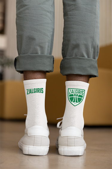 Personalizuotų kojinių gamyba. Kojinės, dekoruotos Jūsų logotipu.